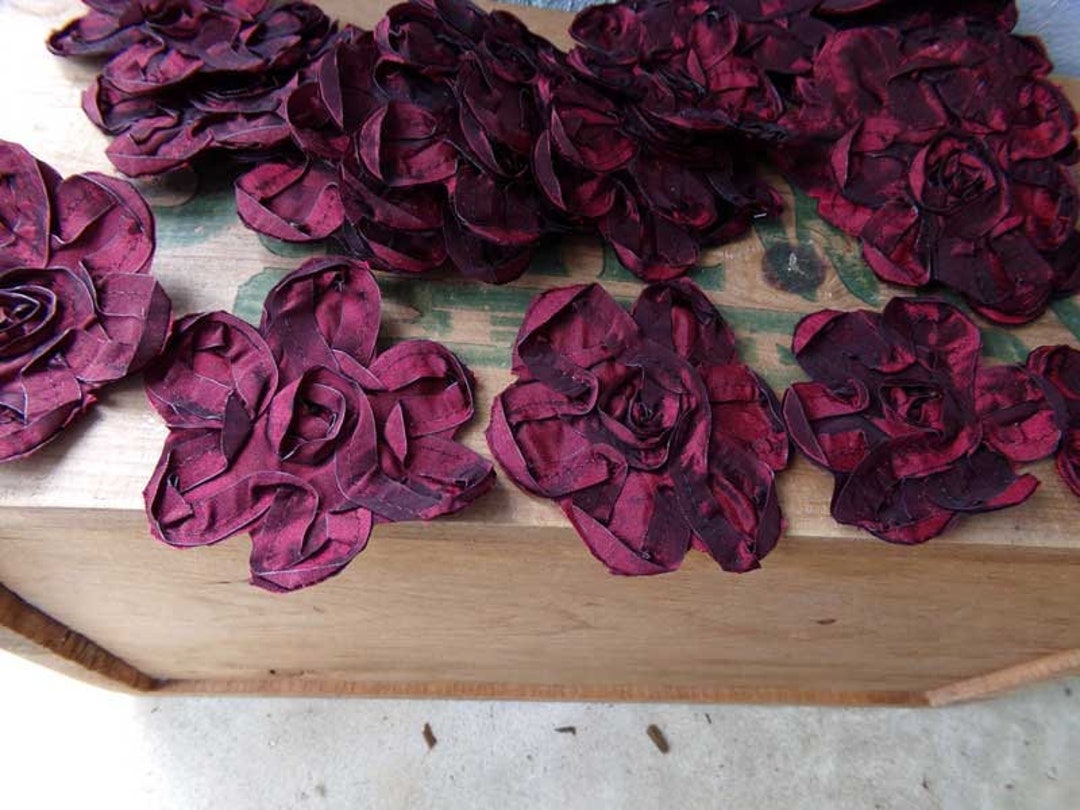 Flower Appliques, Wine Color Flowers, Wine Color Flower Appliques ...