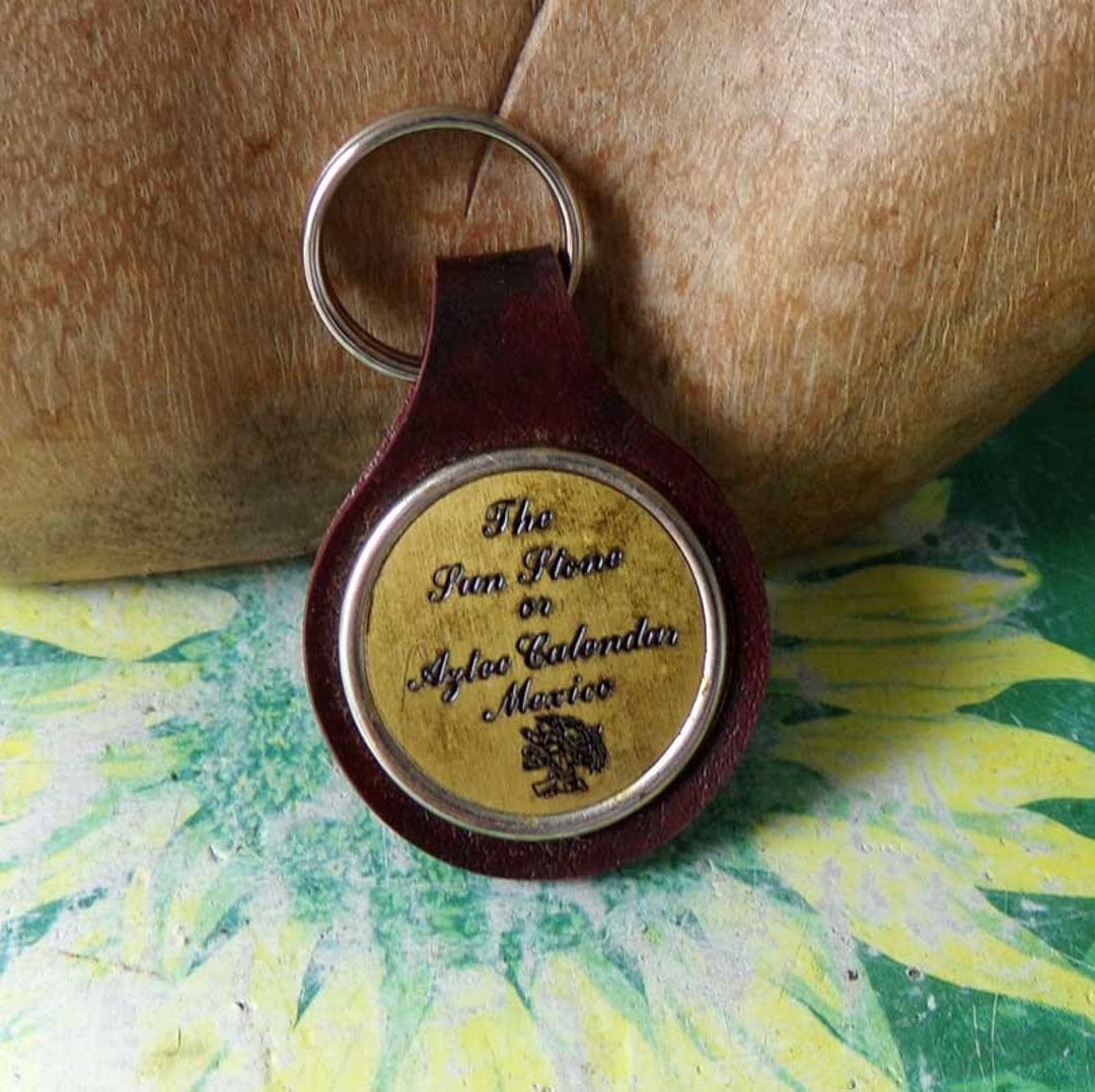 Aztec Calendar Keychain, Sun Stone Calendar Keychain, Mexico Keychain ...
