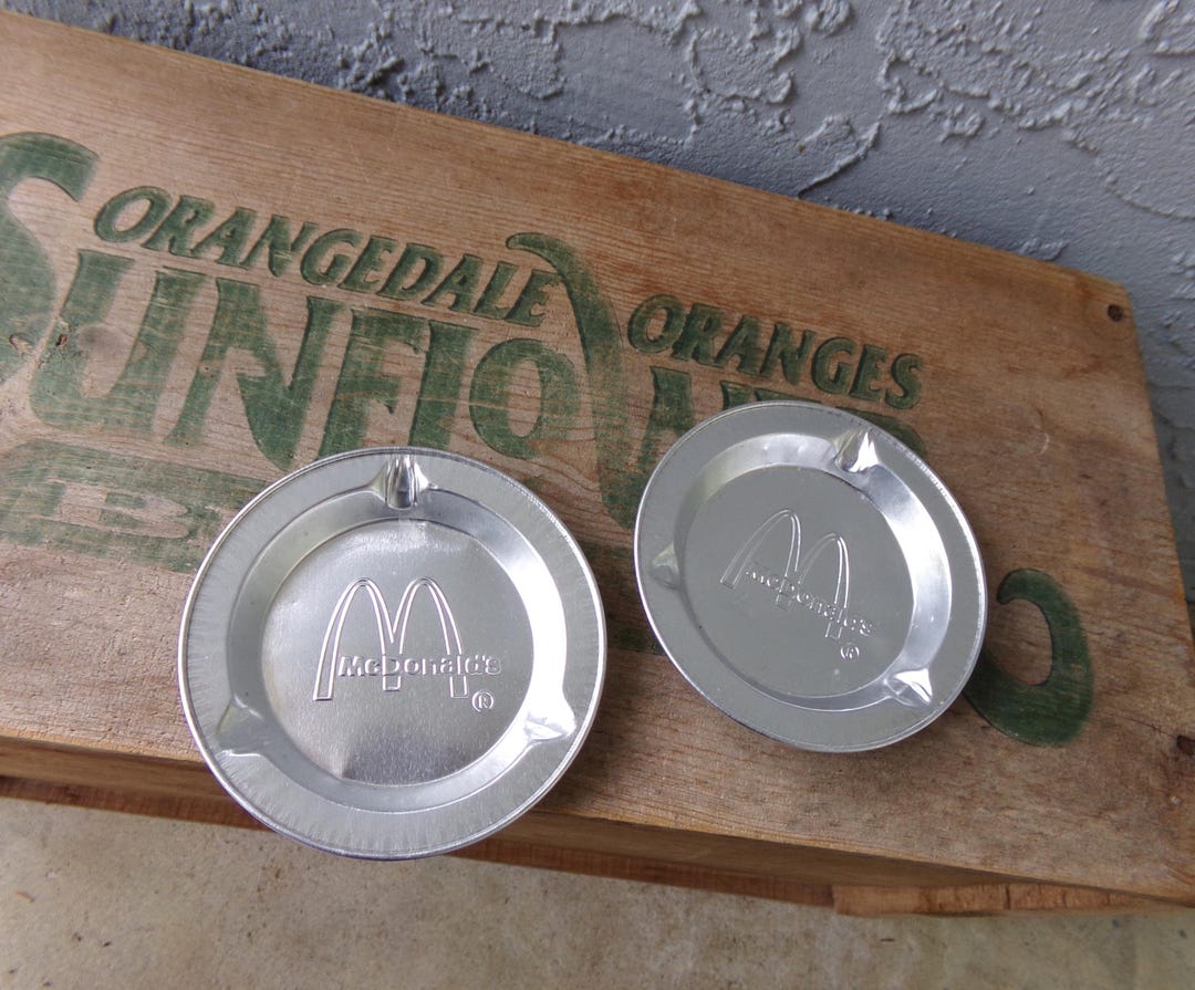 Mcdonald's Aluminum Ashtrays, Vintage Aluminum Ashtrays, Silver ...