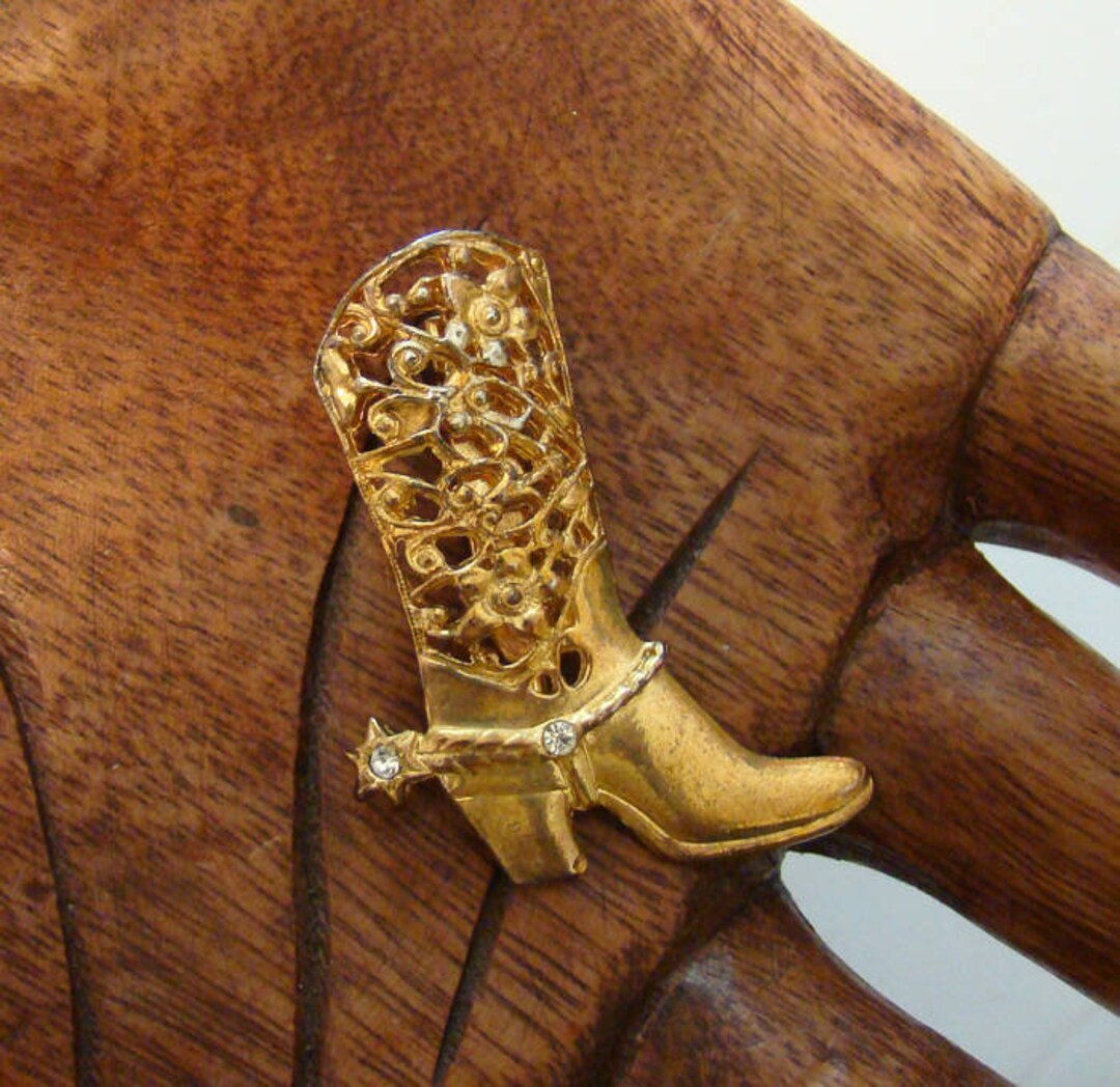 Vintage Cowboy Boot Brooch, Ladies Boot Brooch, Cowgirl Boot, Cowboy ...