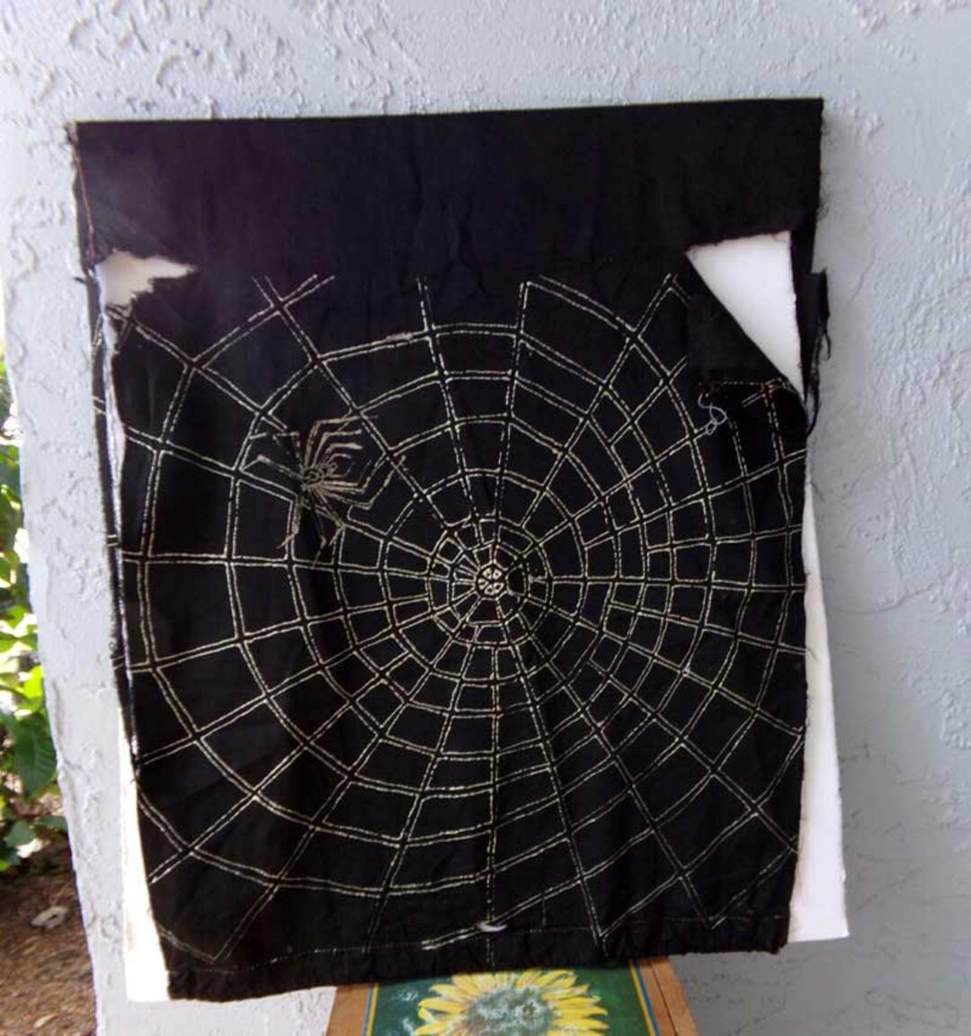 Spooky Spider Fabric, Spider Web Fabric, Vintage Spider Web Fabric ...