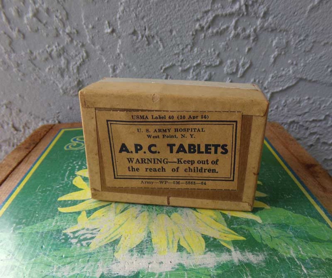 Military hospital pill box A.P.C Tablets box U.S. Army | Etsy