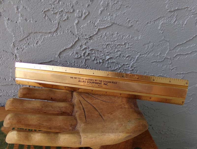Gold ruler gold advertising ruler gold color metal ruler 12 | Etsy