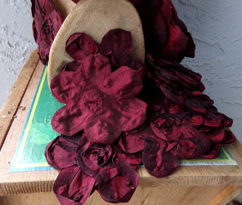 Flower Appliques Wine Color Flowers Wine Color Flower - Etsy