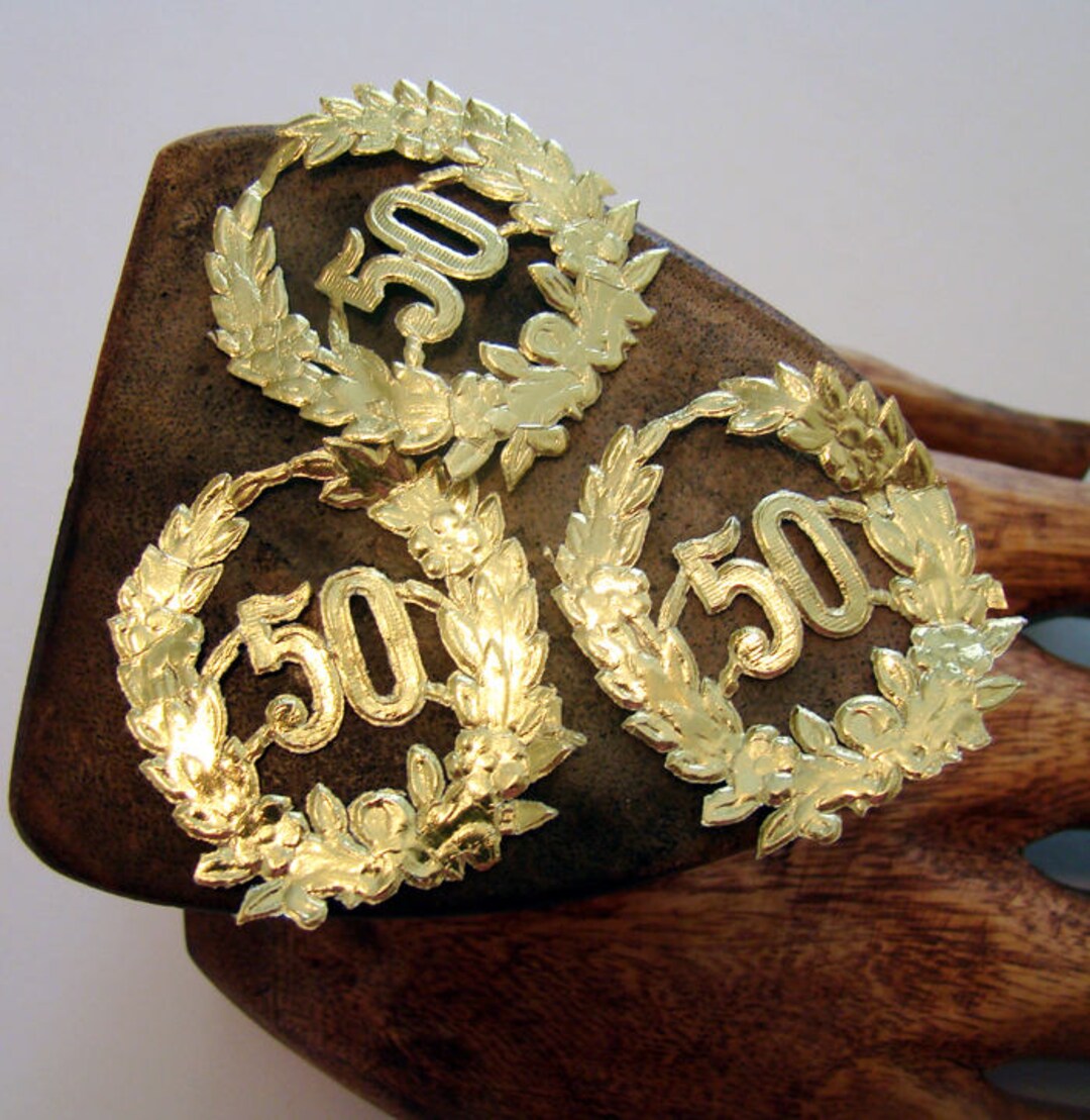 Vintage 50th Decal Sticker, Gold 50 Sticker, Gold Foil 50th Stickers ...