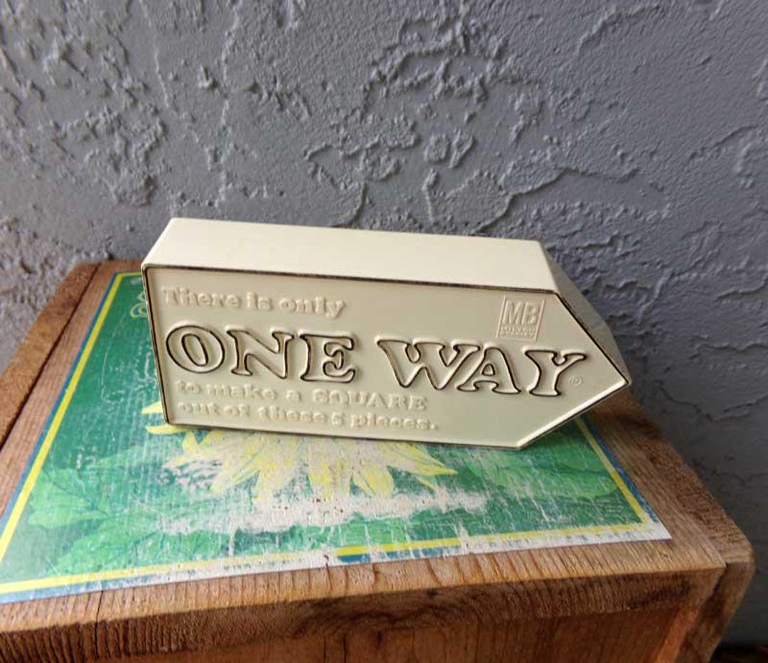 Milton Bradley One Way Brain Puzzle, One Way Slide Puzzle, Vintage ...