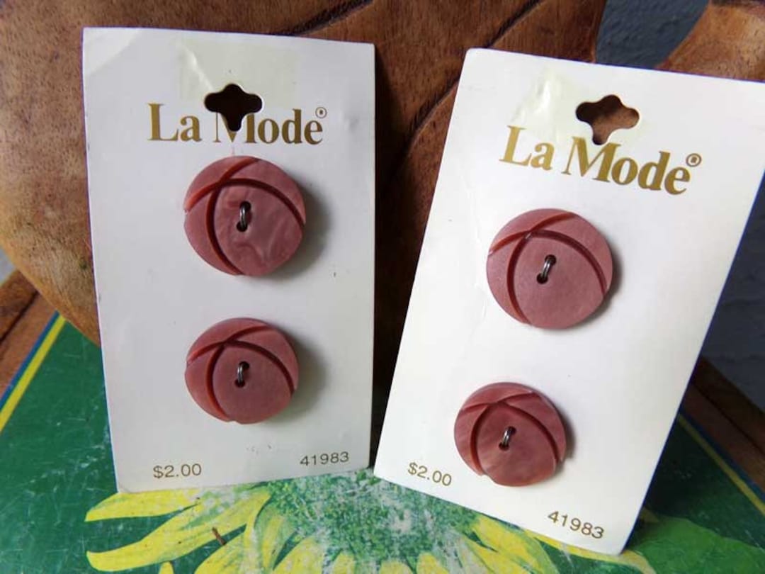Pink La Mode Buttons, La Mode Buttons, Vintage Buttons, 3/4 Inch ...