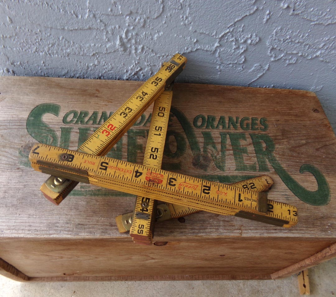 Folding Ruler, Vintage Folding Ruler, Lufkin X48 Extension Folding ...