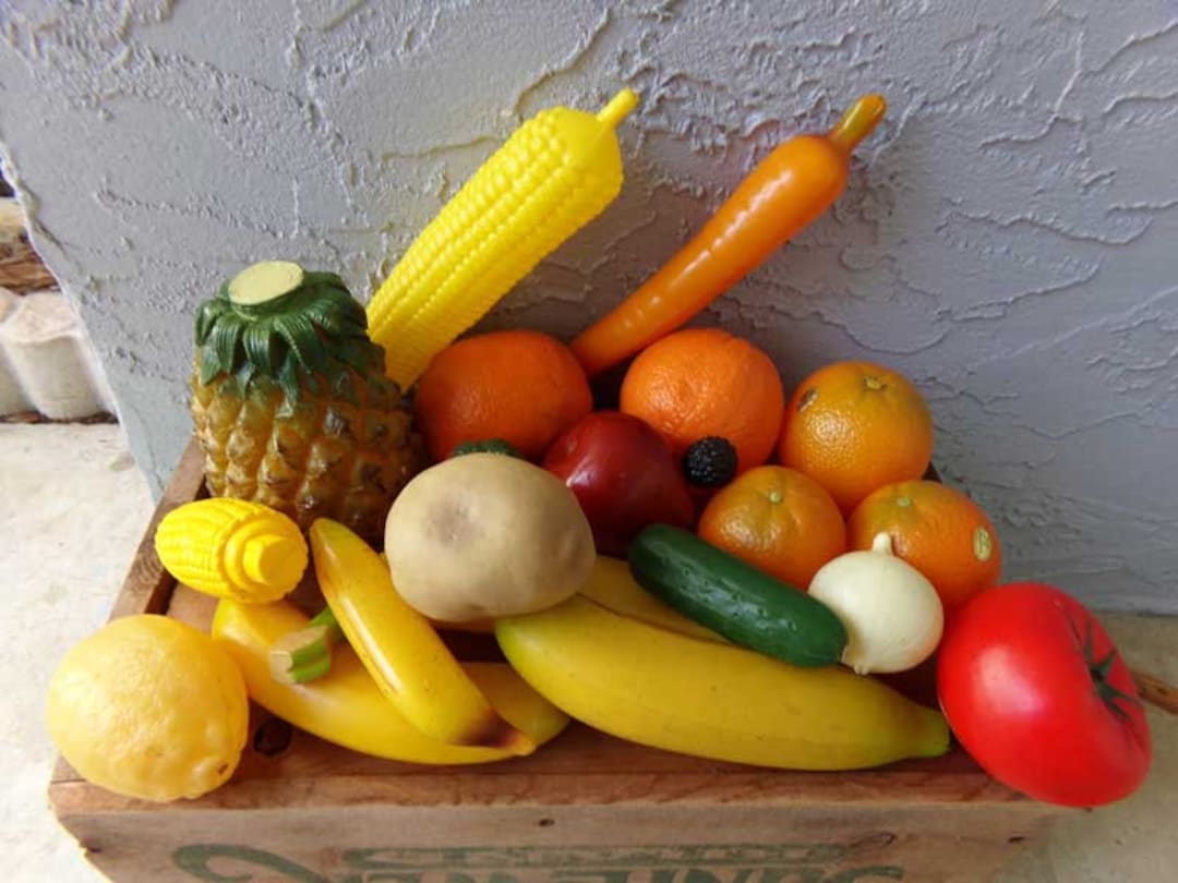 Fake Fruit and Vegetables, Artificial Fruit, Vegetables, Vintage Fake ...