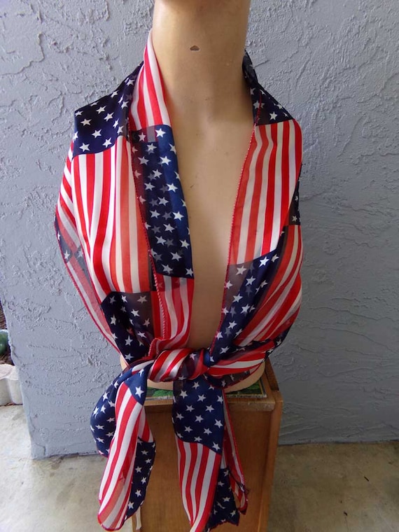 American flag scarf, American flag shawl, American fl… - Gem