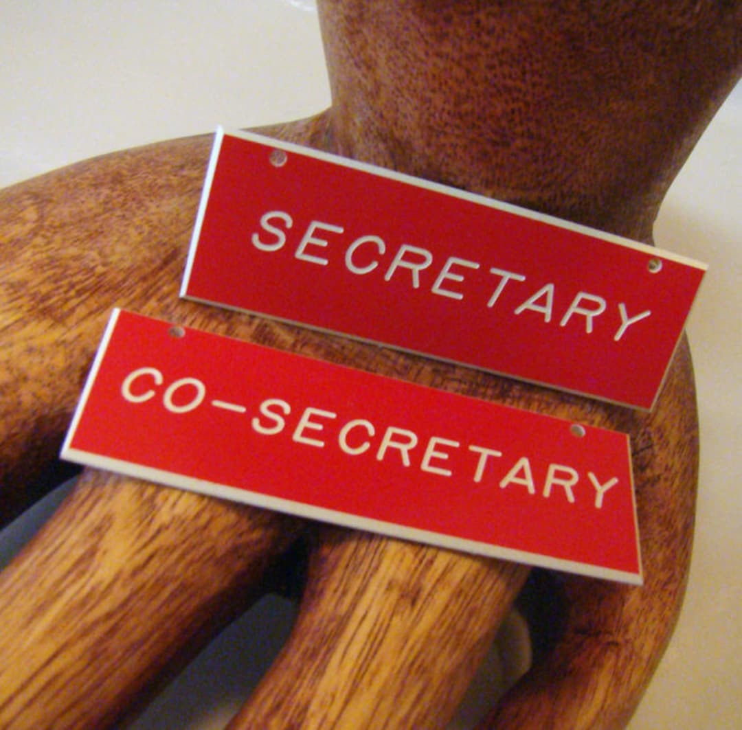 Club ID Badges, Secretary Name Plate, Secretary and Co-secretary Name ...