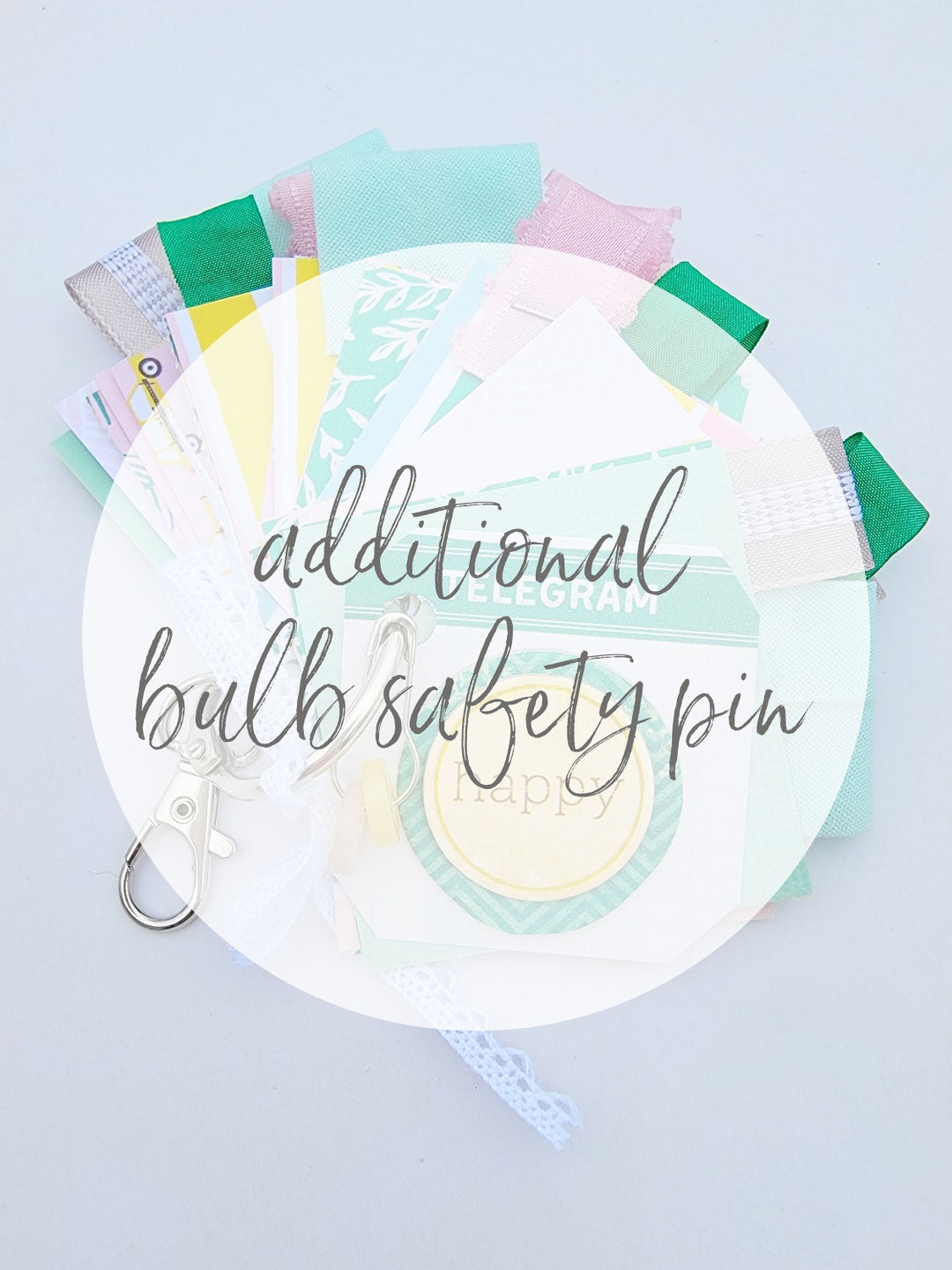 BULB SAFETY PIN // Junk Journal Ring // Ephemera // Safety Pin// Bulb ...