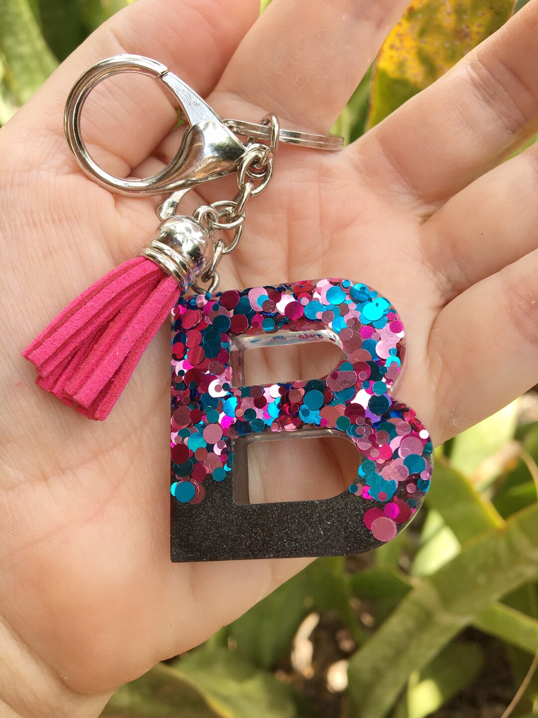 Resin Letter Keyring Custom Initial Keychain Bag Tag for - Etsy Australia