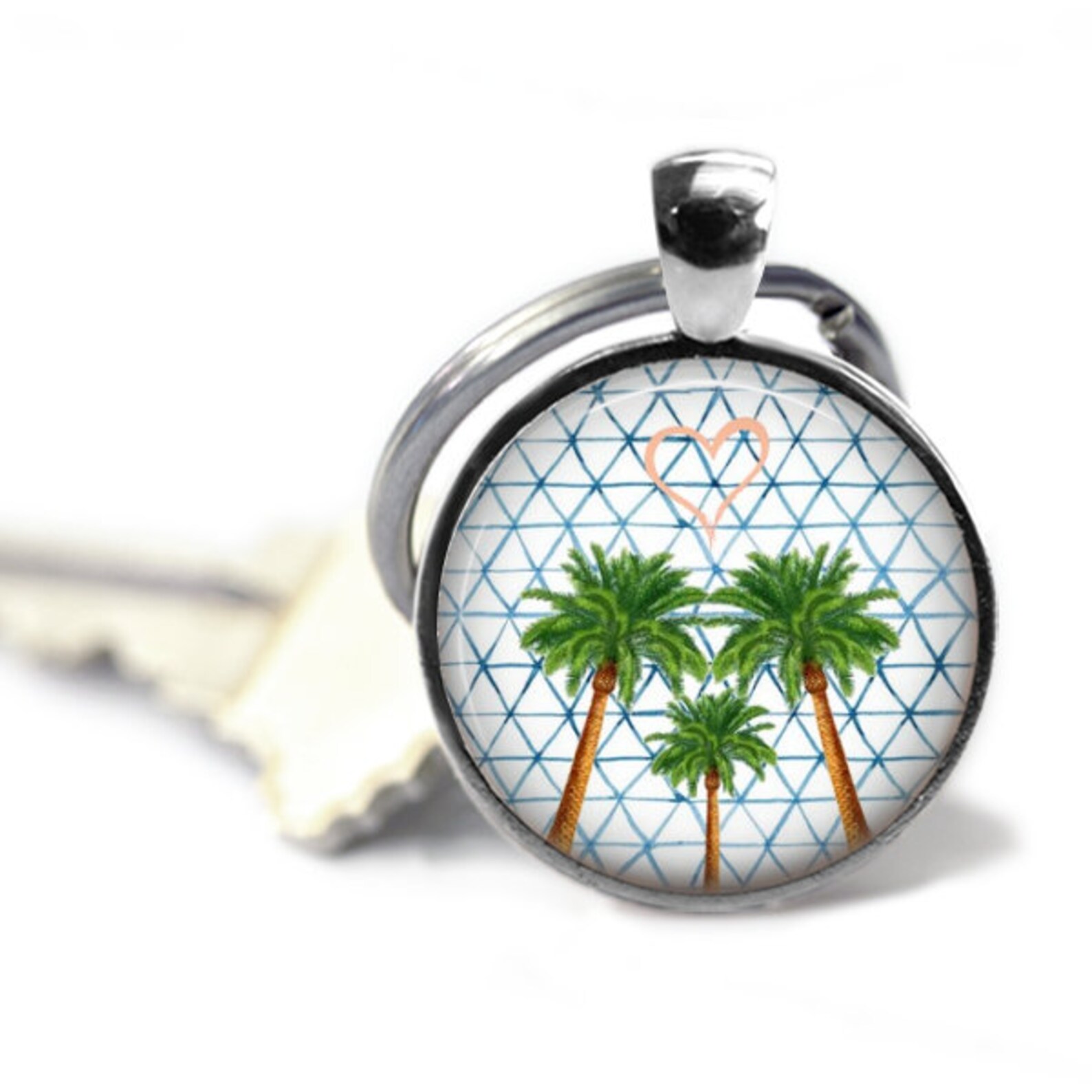 Palm Tree Keychain Bohemian Keychain Novelty Keyring Beach - Etsy UK