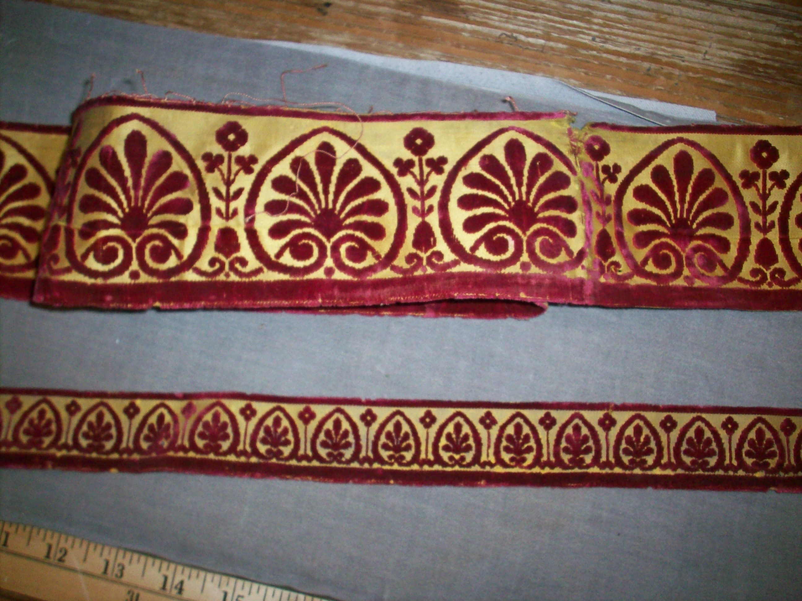 Vintage Silk Velvet Trim Stunning Colors 18th or 19th Century Early - Etsy