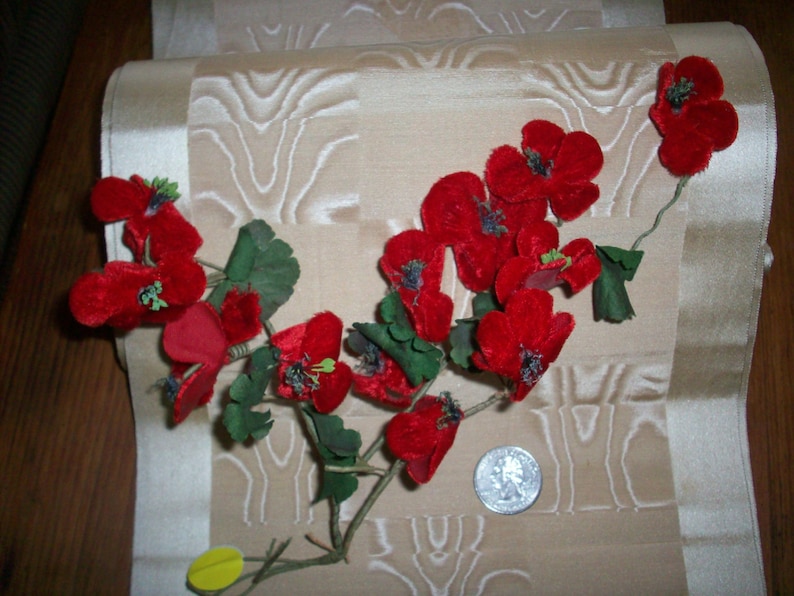 Vintage Colorful Scarlett Red Velvet Flowers - Etsy