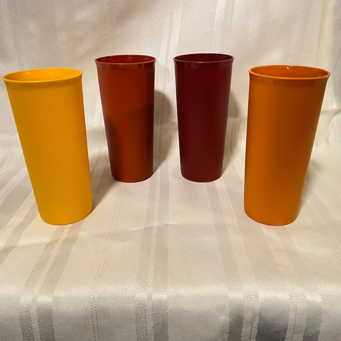 Vintage Tupperware Fall Harvest Colors 4, 12 Oz. Tumblers Cups 1970's ...