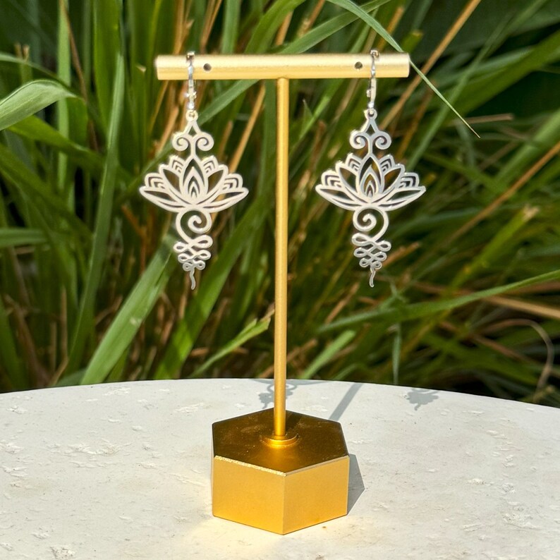 Unalome Earrings, Buddhist Hindu Symbol Jewelry, Silver or Gold - Etsy