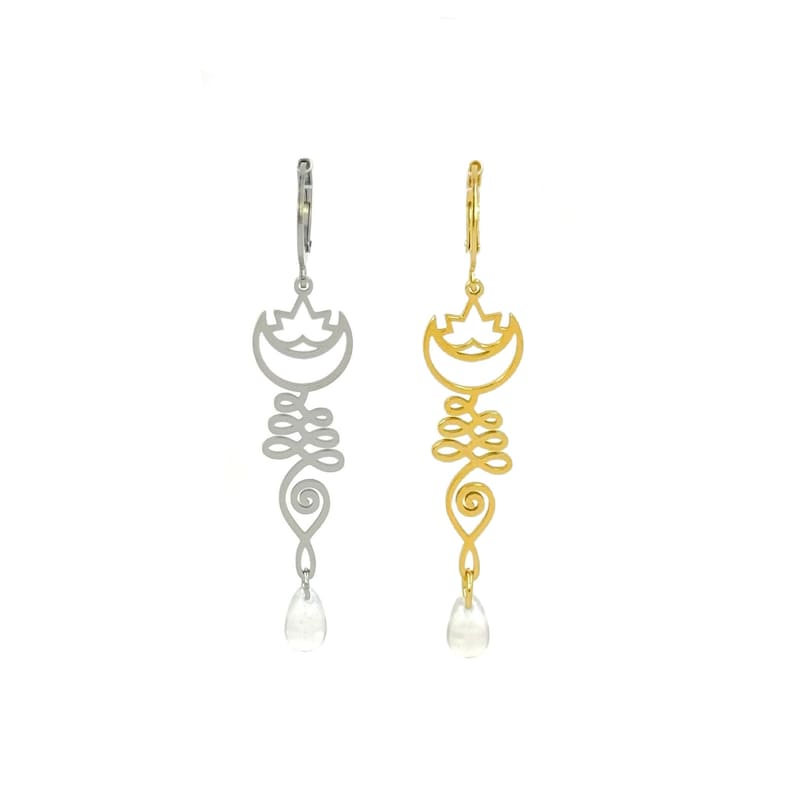 Unalome Earrings, Buddhist Hindu Symbol Jewelry, Silver or Gold - Etsy