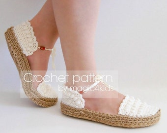 Crochet Pattern-women Basic Clogs With Jute Rope Solessoles - Etsy