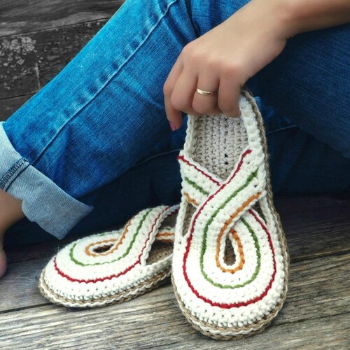 Crochet Pattern Women Clogs With Rope Solessoles Pattern | Etsy