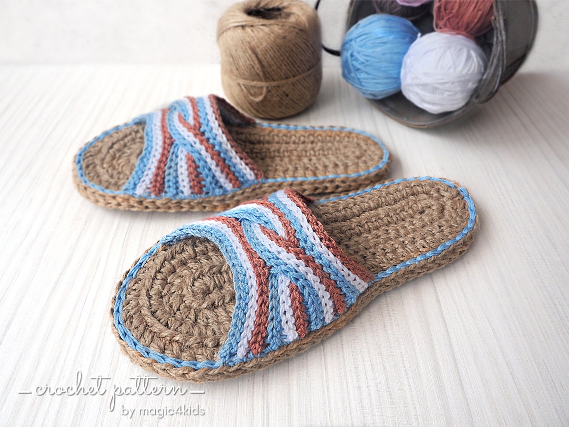 CROCHET PATTERN - SCRAPPY Slides,sandals,slip Ons,slippers,flip-flops ...