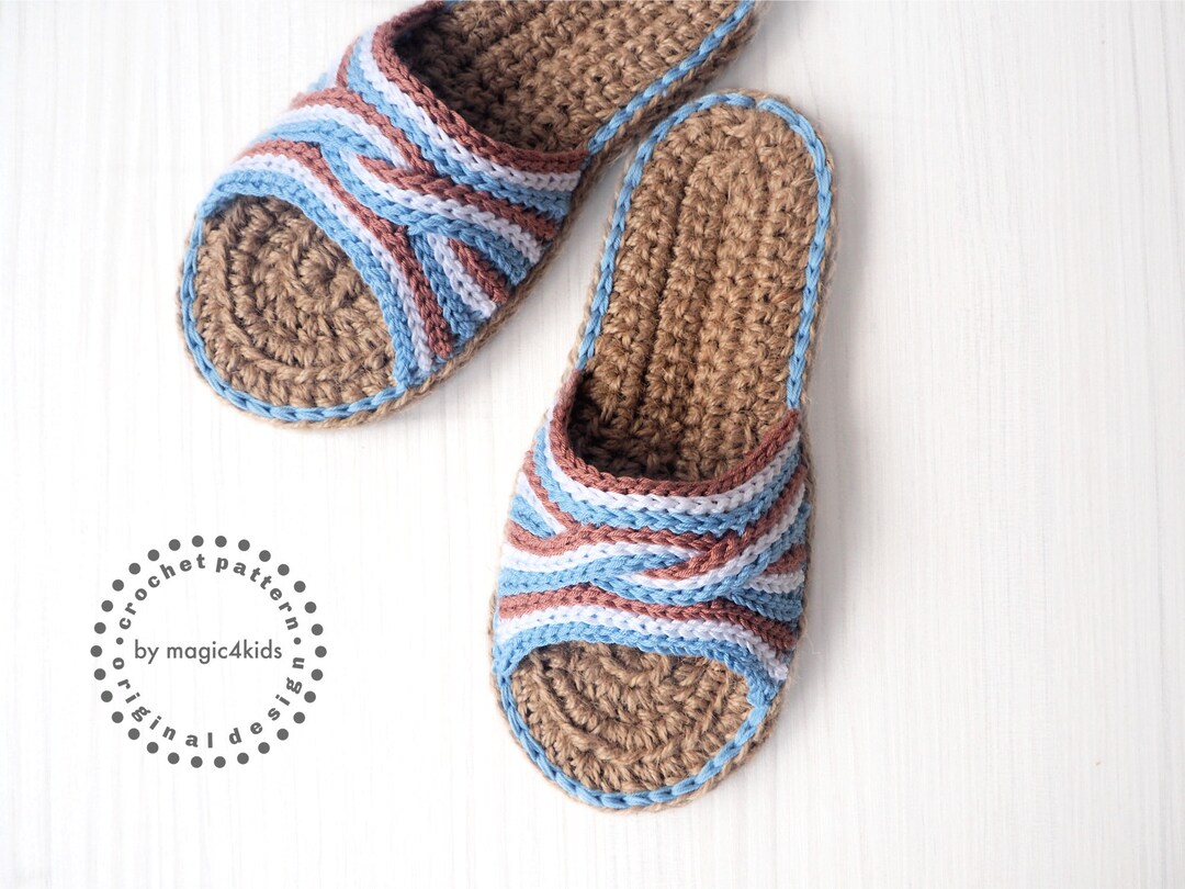 CROCHET PATTERN - SCRAPPY Slides,sandals,slip Ons,slippers,flip-flops ...