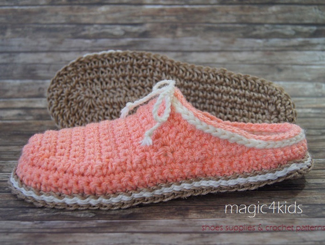 Crochet pattern-women basic clogs with jute rope solessoles | Etsy