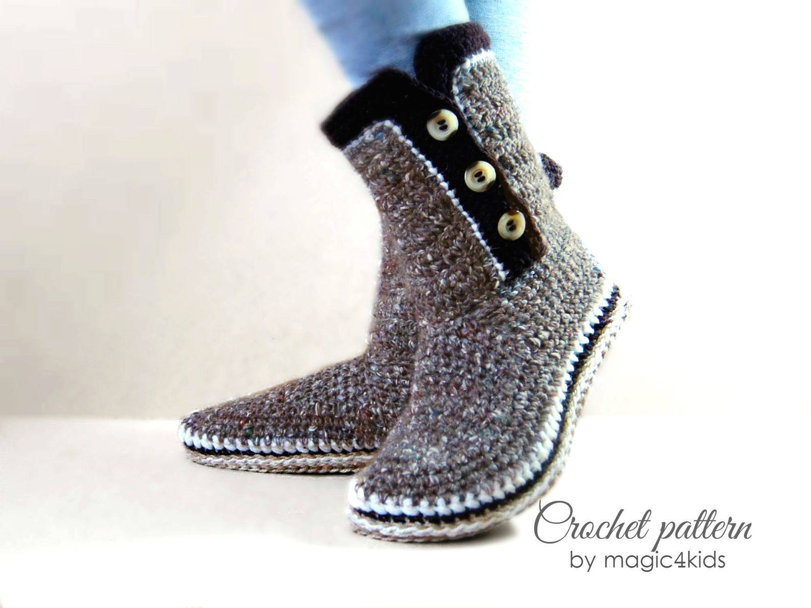 Crochet Pattern Women Boots With Rope Solessoles Pattern | Etsy