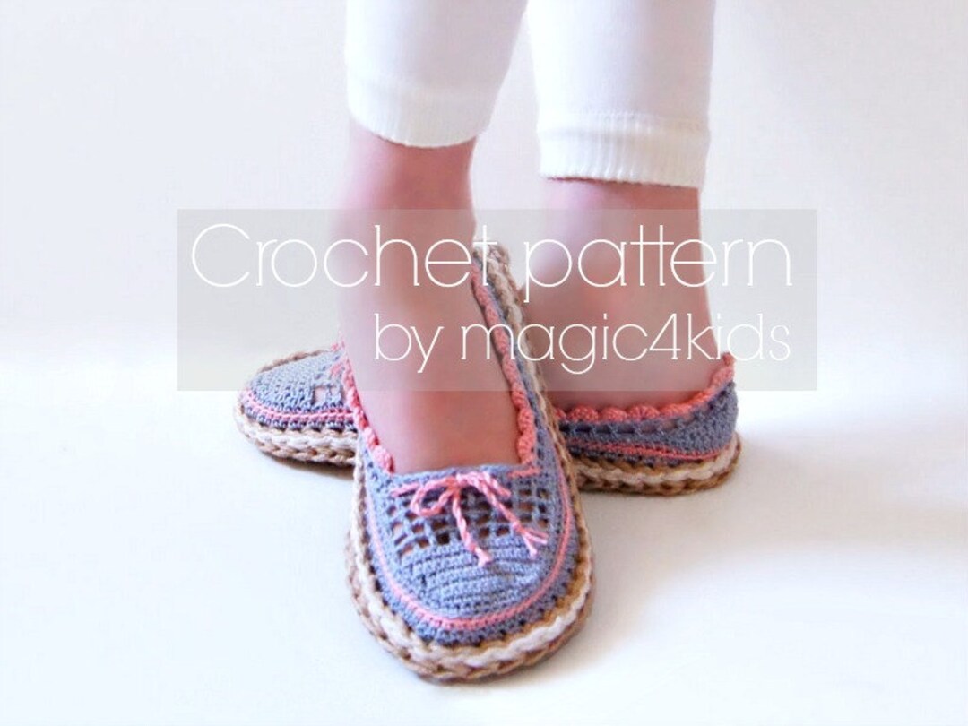 Crochet Pattern- Toddler Slippers With Rope Soles,for Kids 1- 10 Yo ...