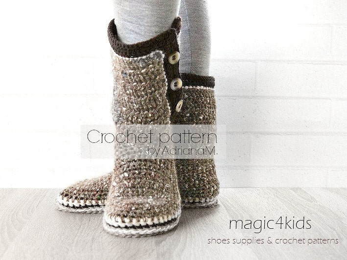 Crochet Pattern Women Boots With Rope Solessoles Pattern | Etsy