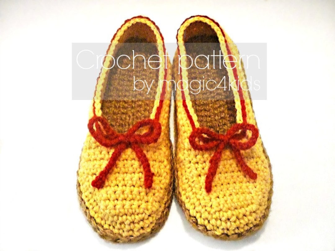 Crochet Pattern: Women Slippers With Rope Soles,5 Sizes,soles Pattern ...
