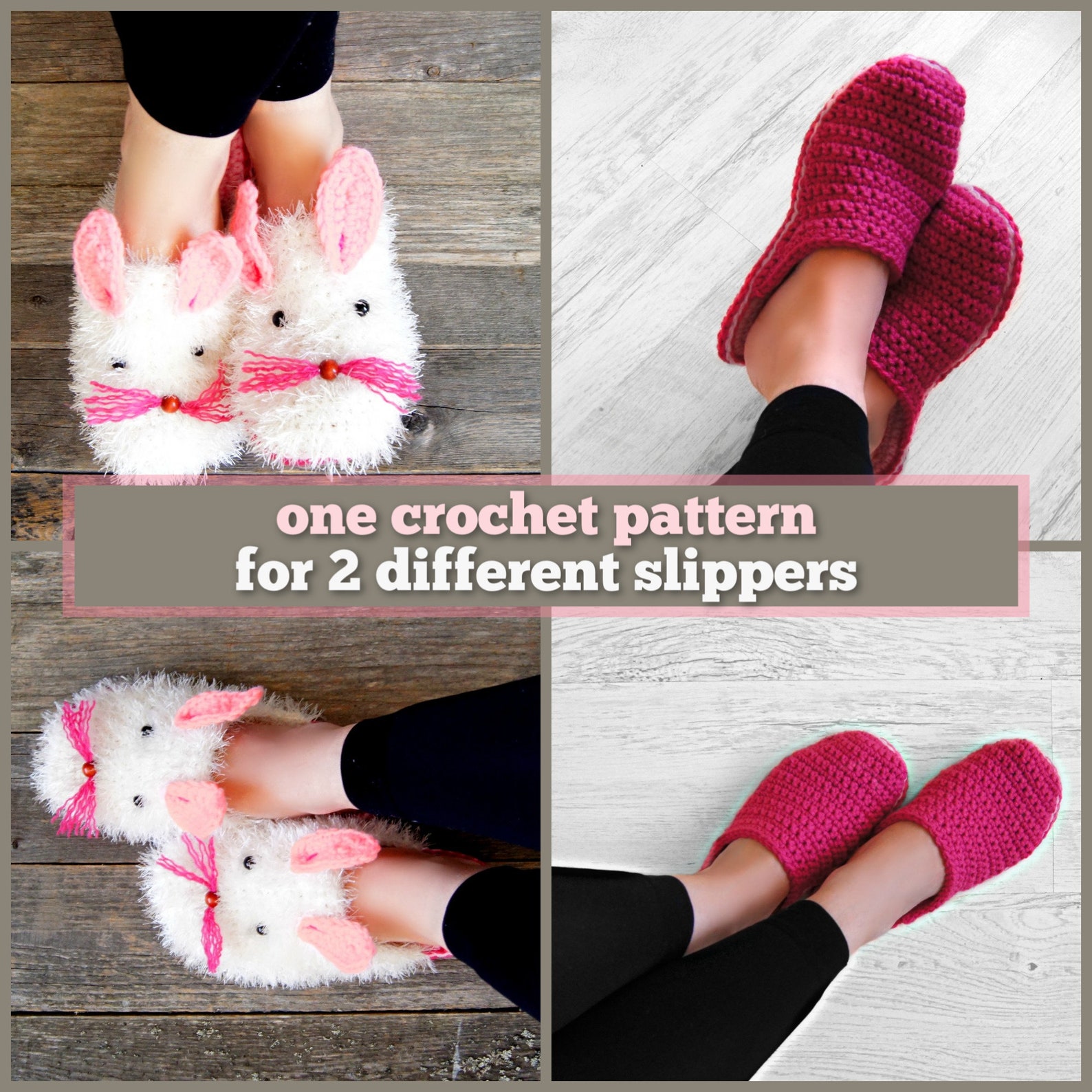 CROCHET PATTERN Bunny Clogs for Womeneyelash | Etsy