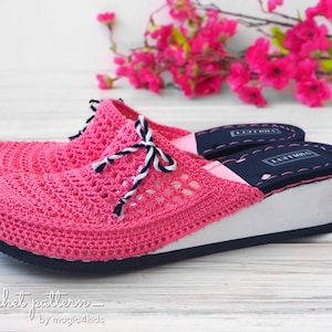 CROCHET PATTERN- SUMMER Clogs on Flip-flop Wedges,all Women Sizes,adult ...