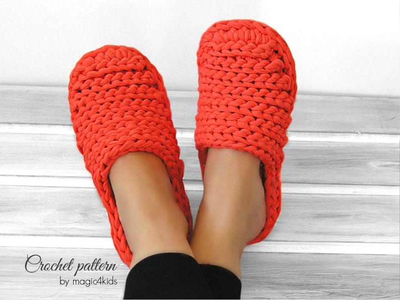 Crochet Pattern- Women T-shirt Yarn Clogs,slippers,slip Ons,shoes ...