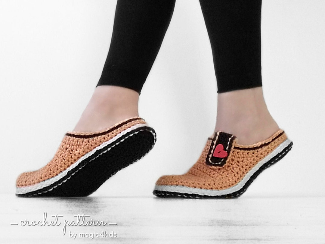 CROCHET PATTERN- Women Basic Clogs With Yarn Soles,buttons,slippers,all ...
