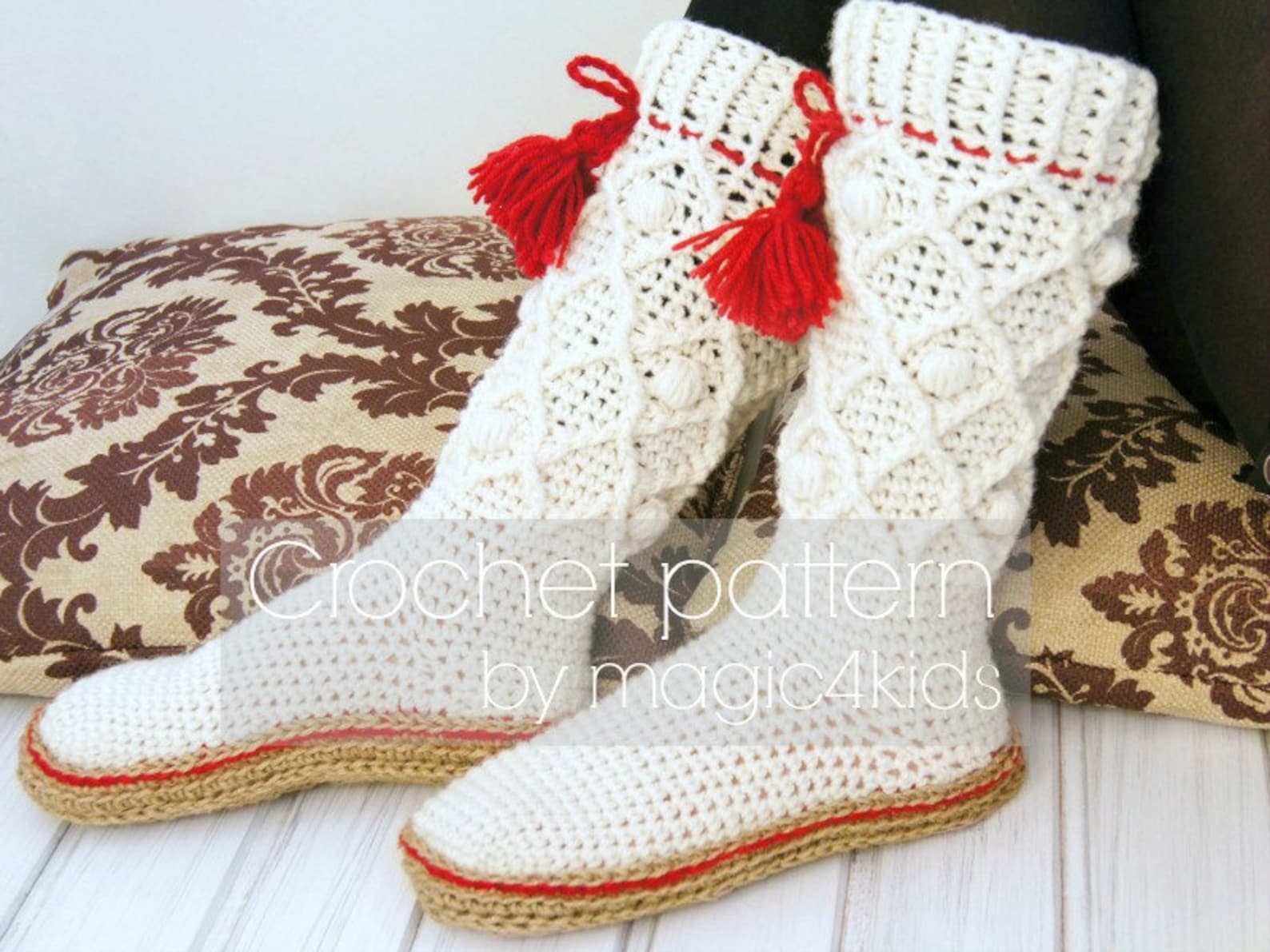 Crochet Pattern: Women Boots With Rope Solessoles - Etsy