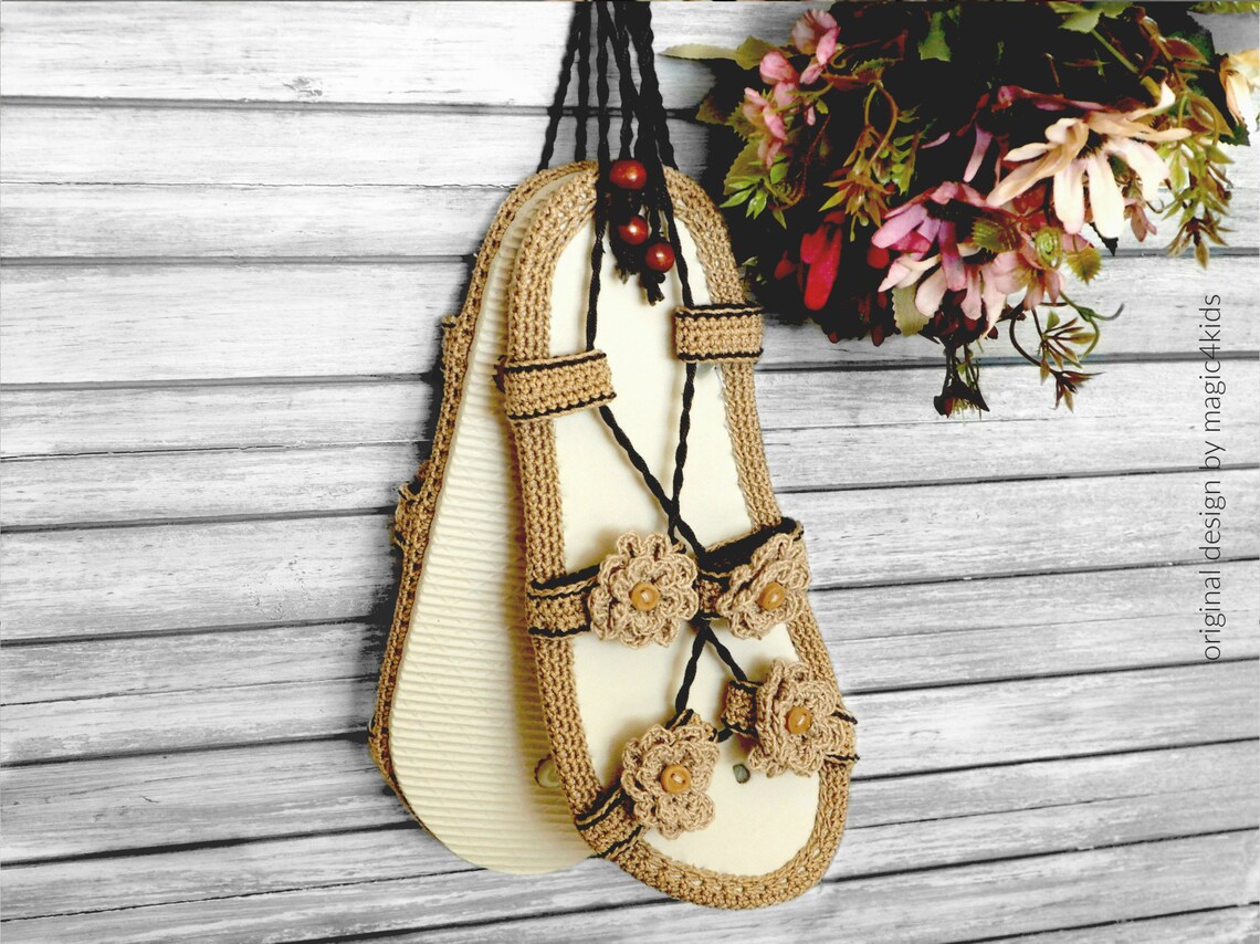 CROCHET PATTERN Roman Sandals on Flip-flop Solesall Women | Etsy