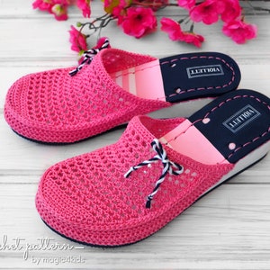 CROCHET PATTERN- SUMMER Clogs on Flip-flop Wedges,all Women Sizes,adult ...