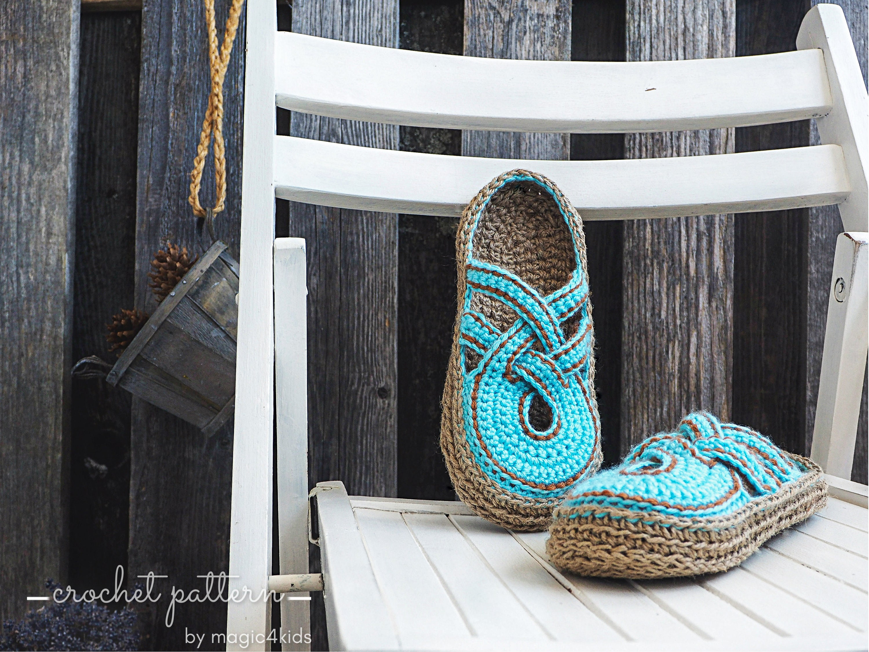 Crochet pattern women crossed straps clogs with rope | Etsy