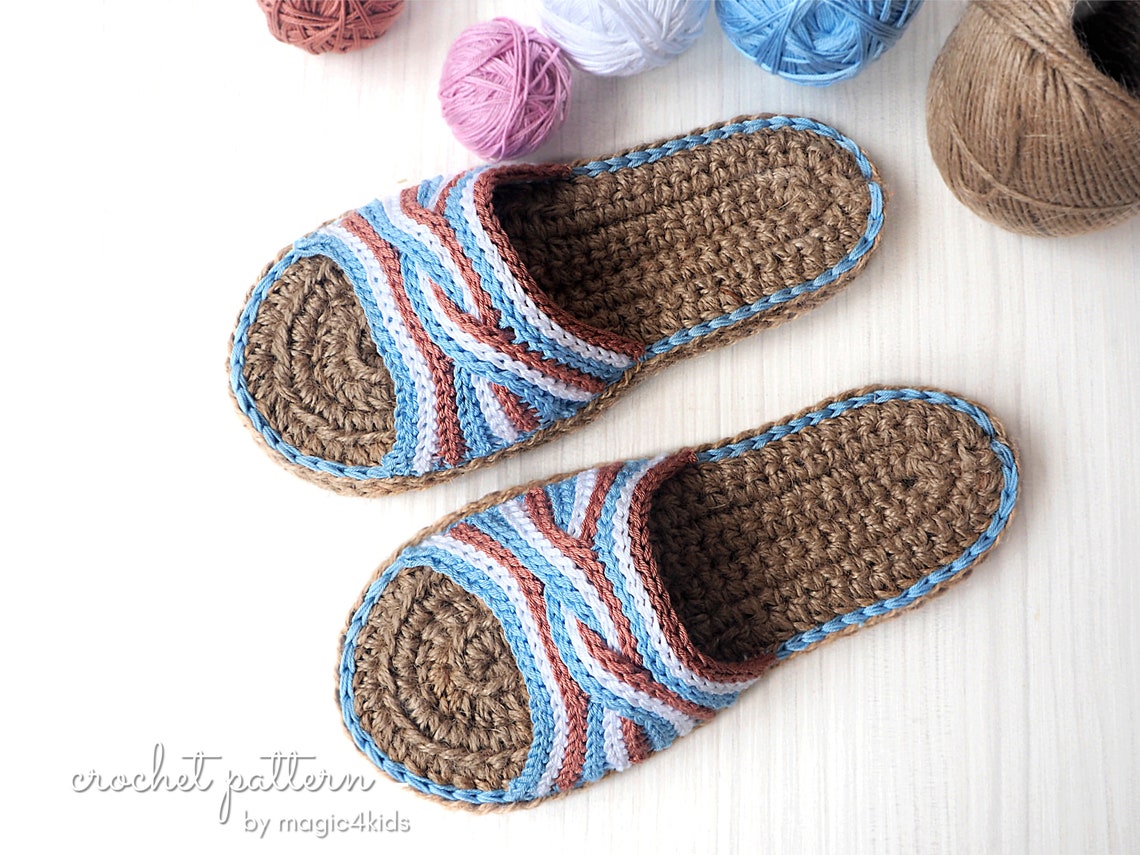 CROCHET PATTERN - SCRAPPY Slides,sandals,slip Ons,slippers,flip-flops ...