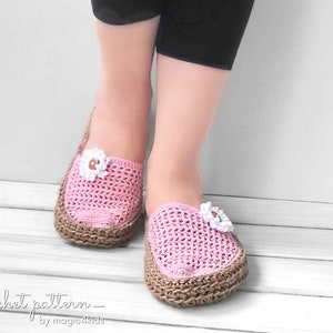 Crochet Pattern- DAISY Summer Clogs With Rope Soles,soles Pattern ...