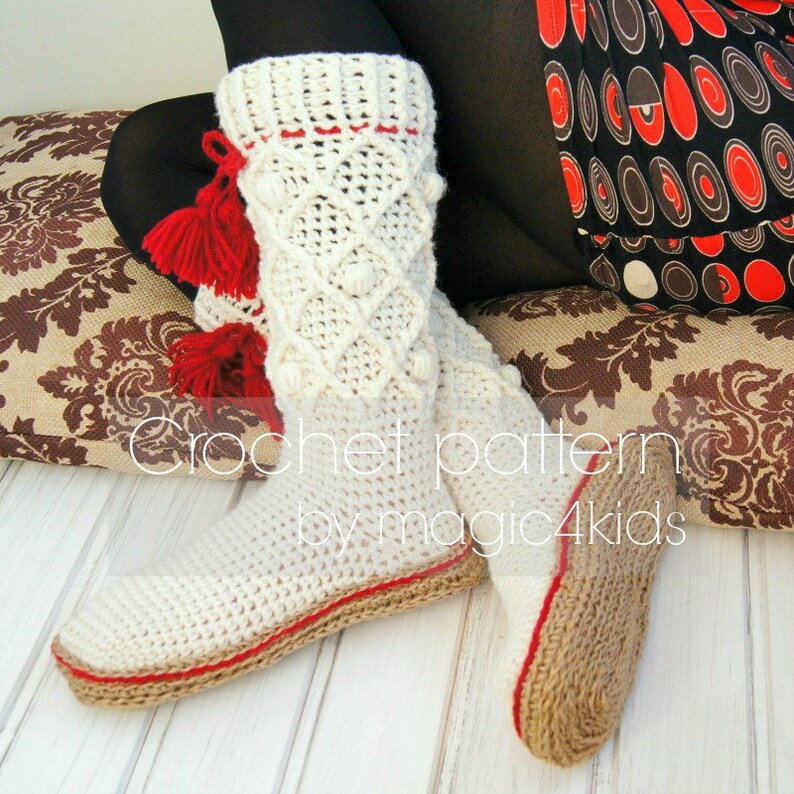 Crochet Pattern: Women Boots With Rope Solessoles - Etsy