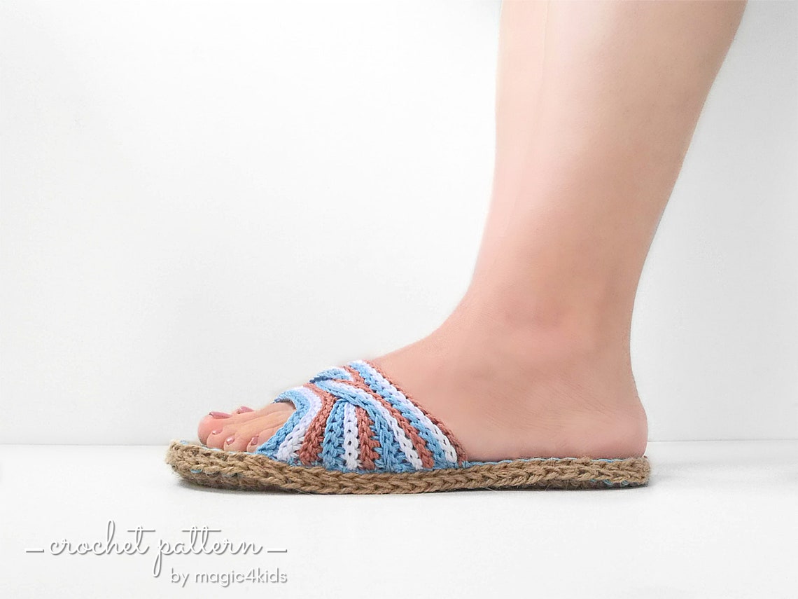 CROCHET PATTERN - SCRAPPY Slides,sandals,slip Ons,slippers,flip-flops ...