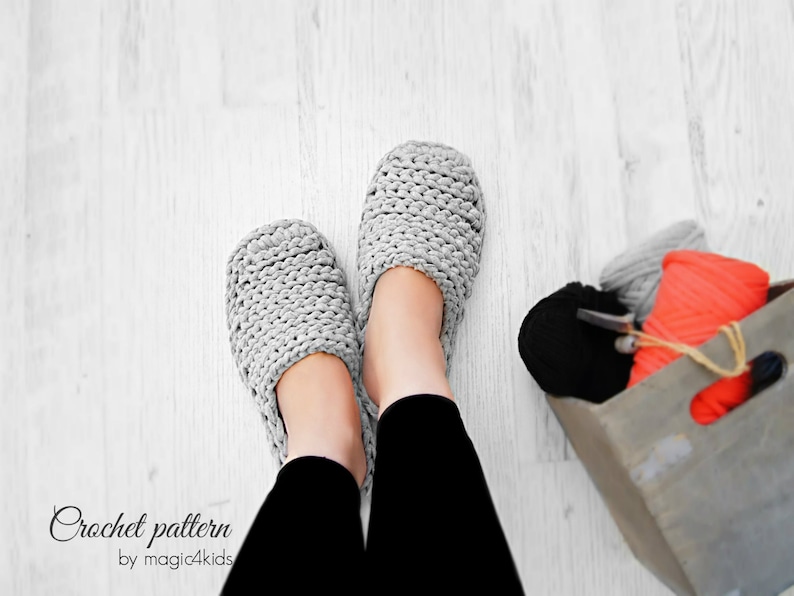 Crochet Pattern- Women T-shirt Yarn Clogs,slippers,slip Ons,shoes ...