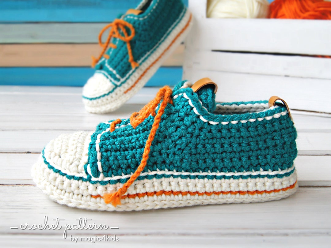Crochet Pattern- Converse Inspired Slippers,slippers,winter,adult Sizes ...