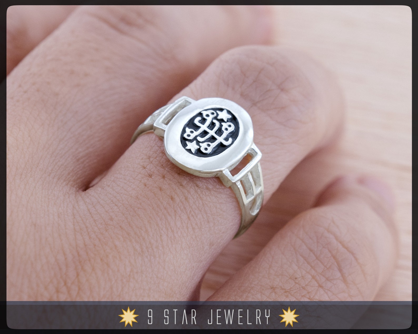 Sterling Silver Baha'i Ringstone Symbol Ring Sizes 4 to - Etsy