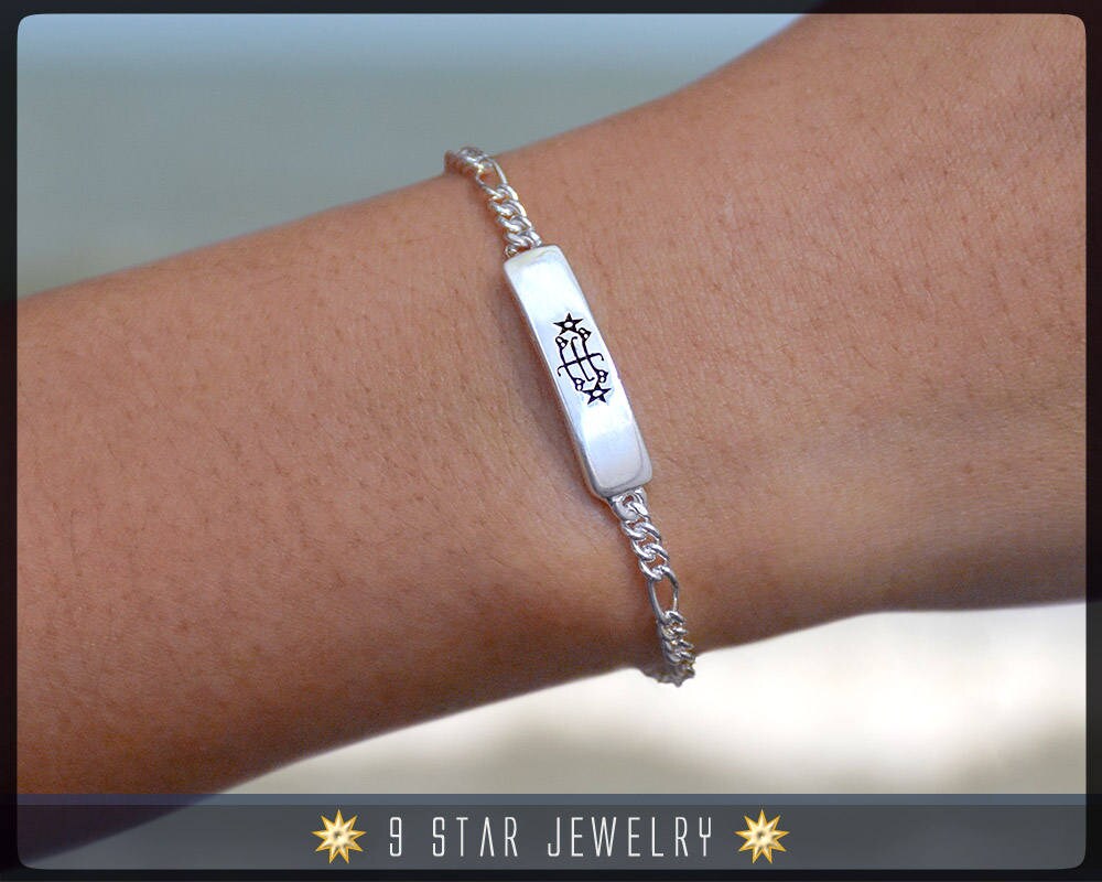 Sterling Silver Baha'i Ringstone Symbol Bracelet BSB4 - Etsy