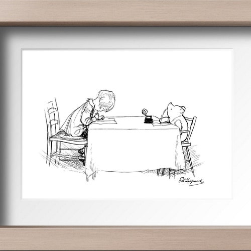 Winnie the Pooh and Christopher Robin Balloon Poster Classic | Etsy