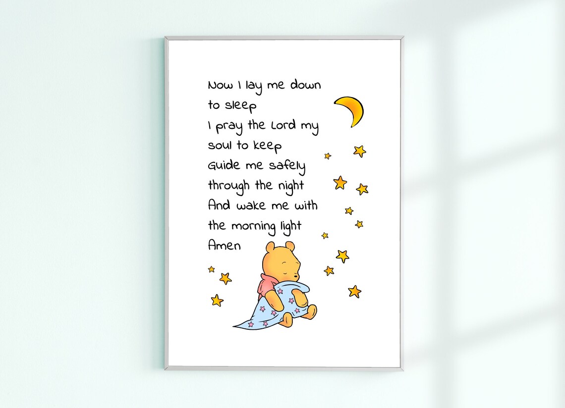 Bedtime Prayer Poster Now I Lay Me Down to Sleep...sign Christian Baby ...
